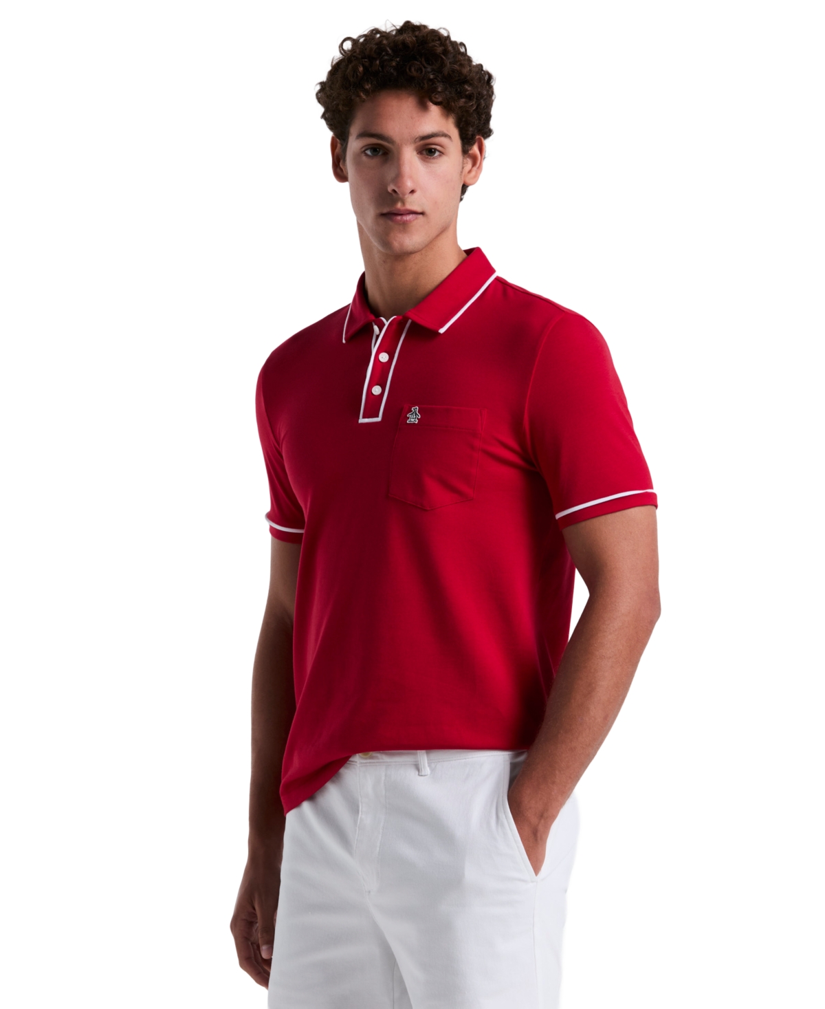Click here for Original Penguin Mens Earl Pique Polo Shirt - Red prices