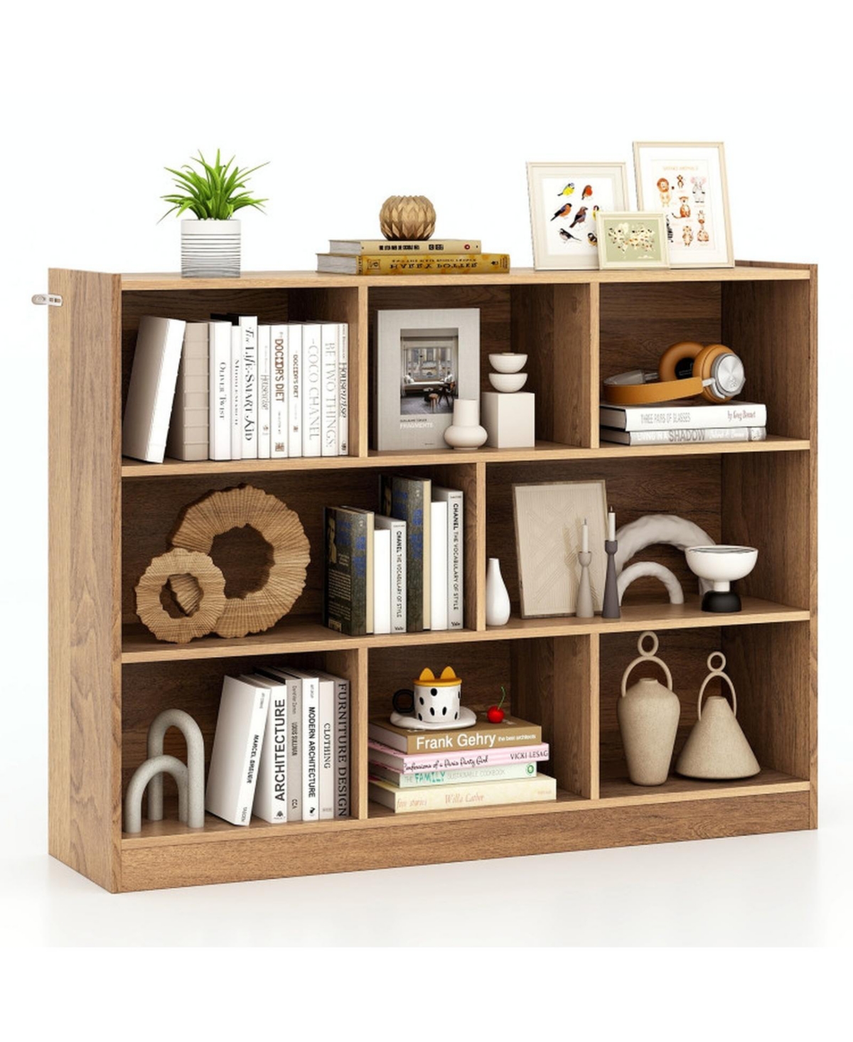 Click here for Gouun 8-Cube Open Bookcase with Raised Edge Top -... prices