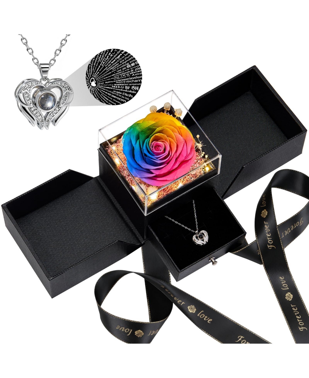 Click here for Gnuadz Preserved Roses With Love Necklace Gift - C... prices