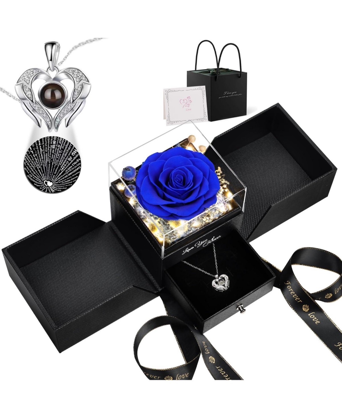 Click here for Gnuadz Preserved Roses With Love Necklace Gift - D... prices