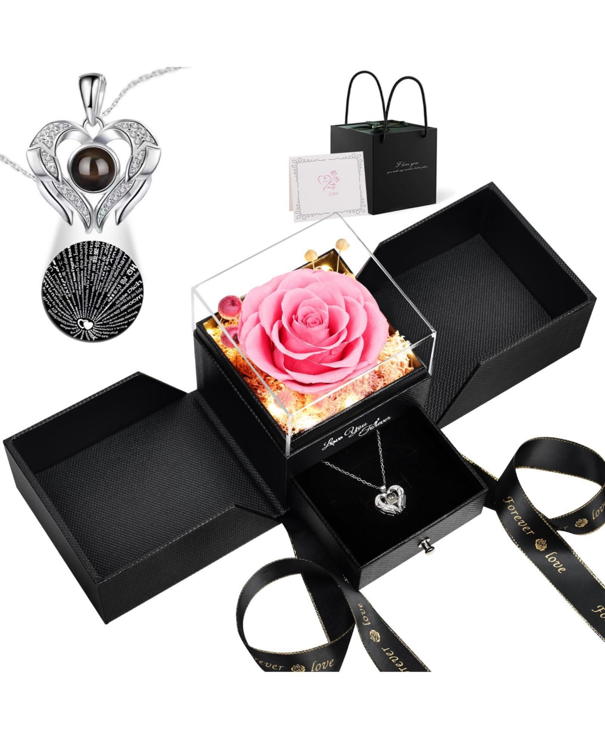Click here for Gnuadz Preserved Roses With Love Necklace Gift - P... prices