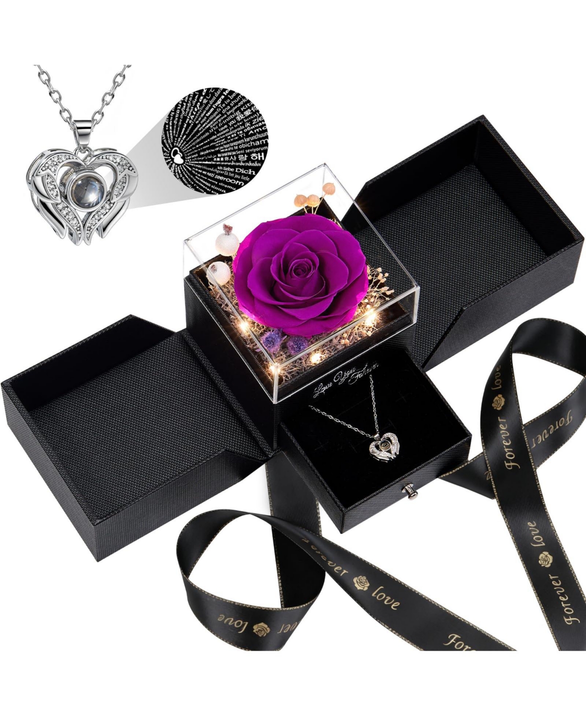 Click here for Gnuadz Preserved Roses With Love Necklace Gift - P... prices