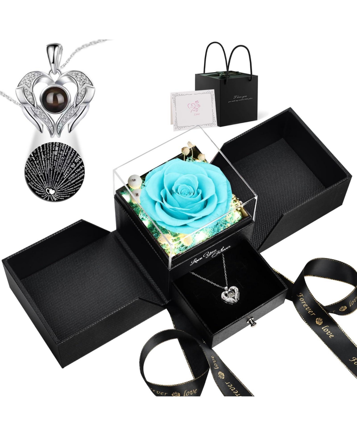 Click here for Gnuadz Preserved Roses With Love Necklace Gift - T... prices