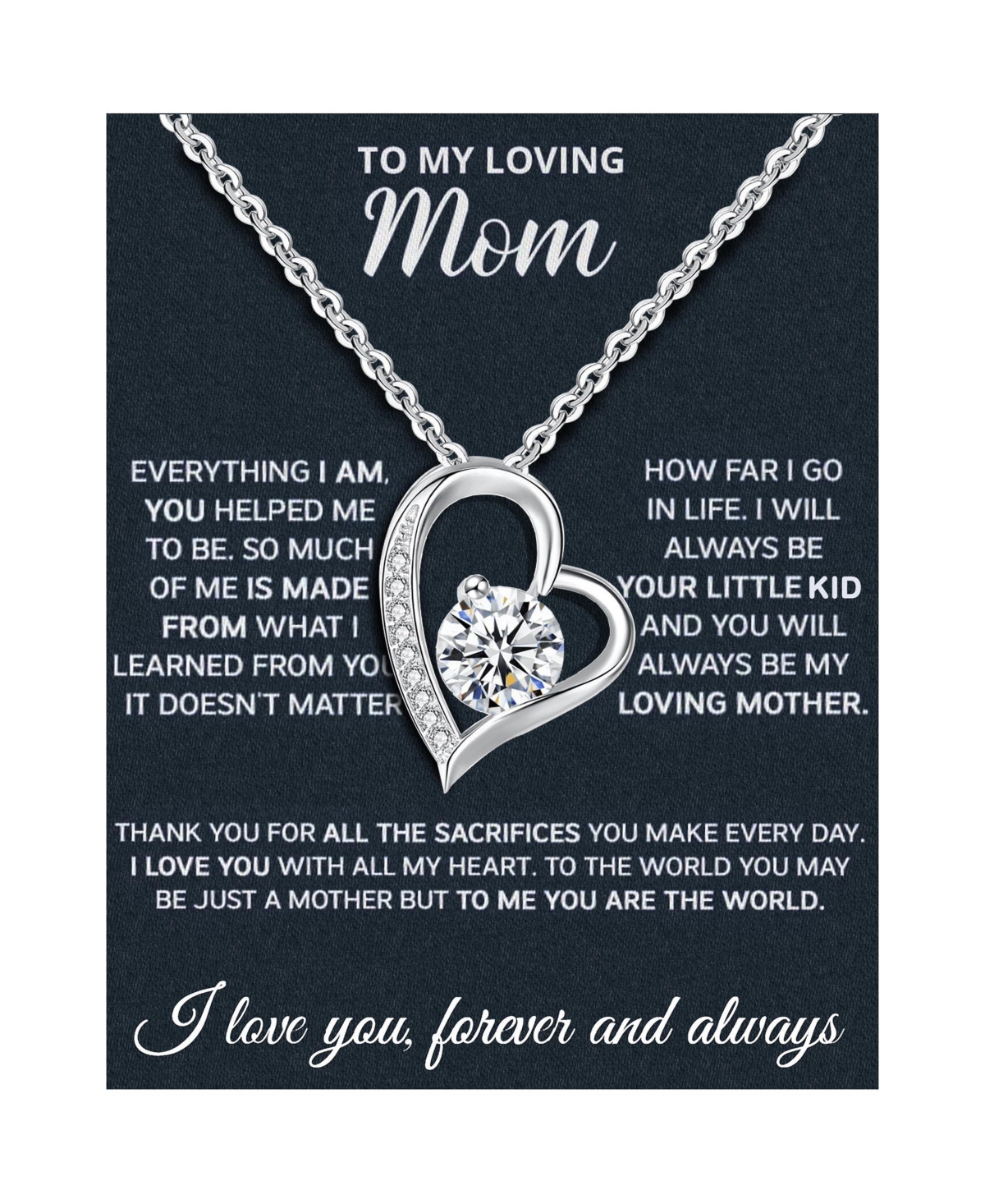 Click here for Gnuadz Mom Necklace Sterling Heartfelt Message Lig... prices