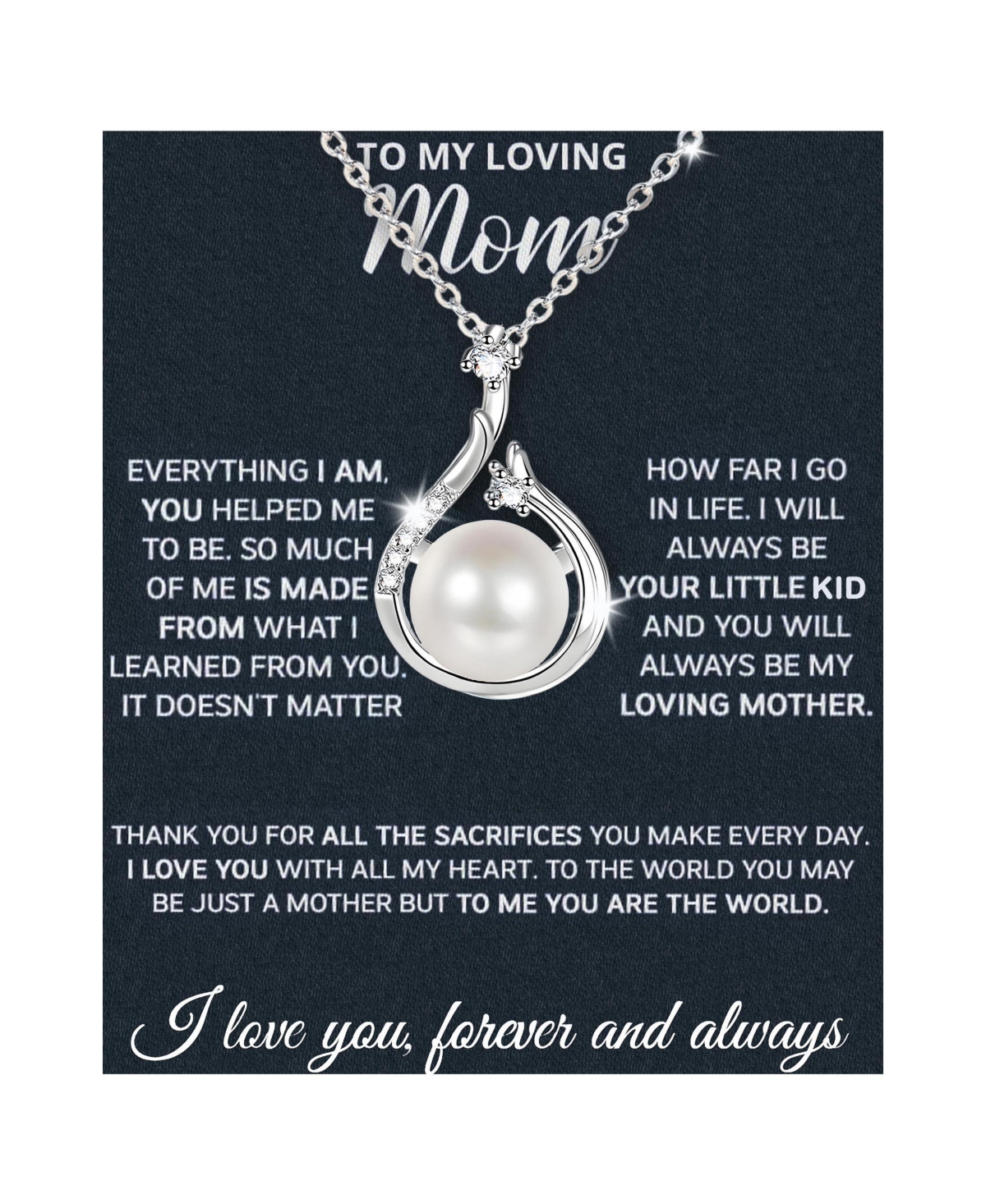 Click here for Gnuadz Mom Necklace Sterling Heartfelt Message Lig... prices