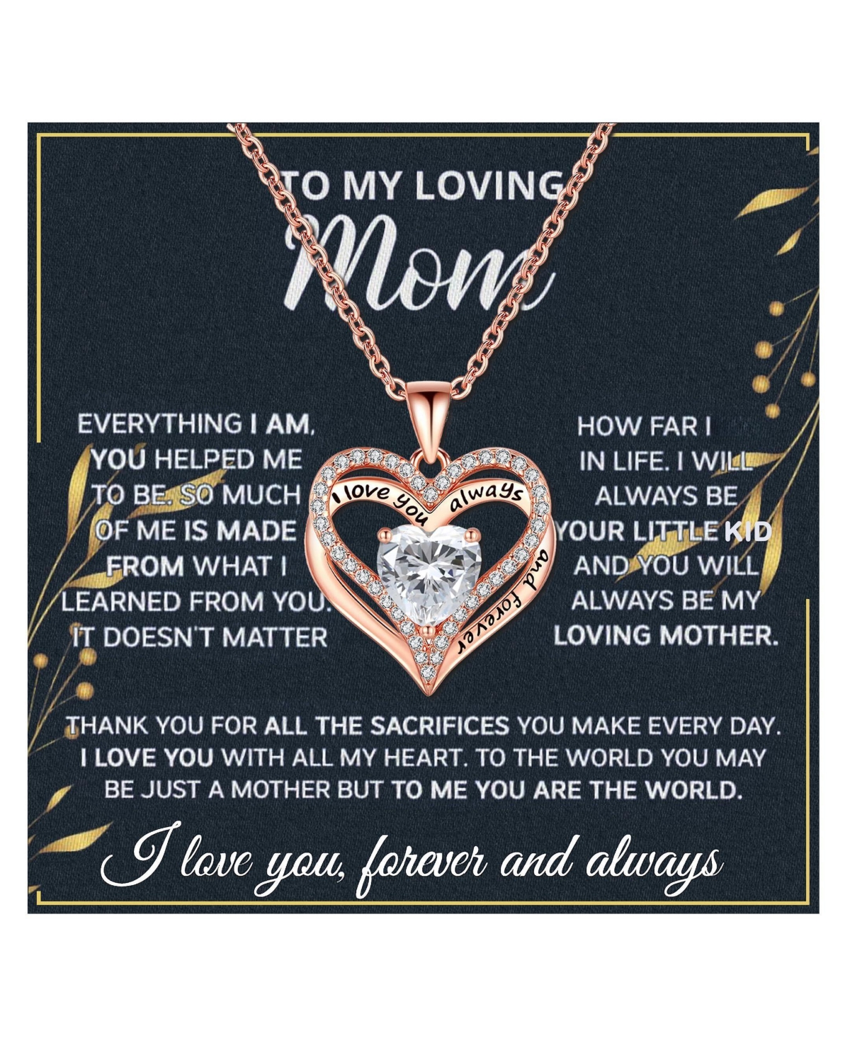 Click here for Gnuadz Mom Necklace Sterling Heartfelt Message Lig... prices