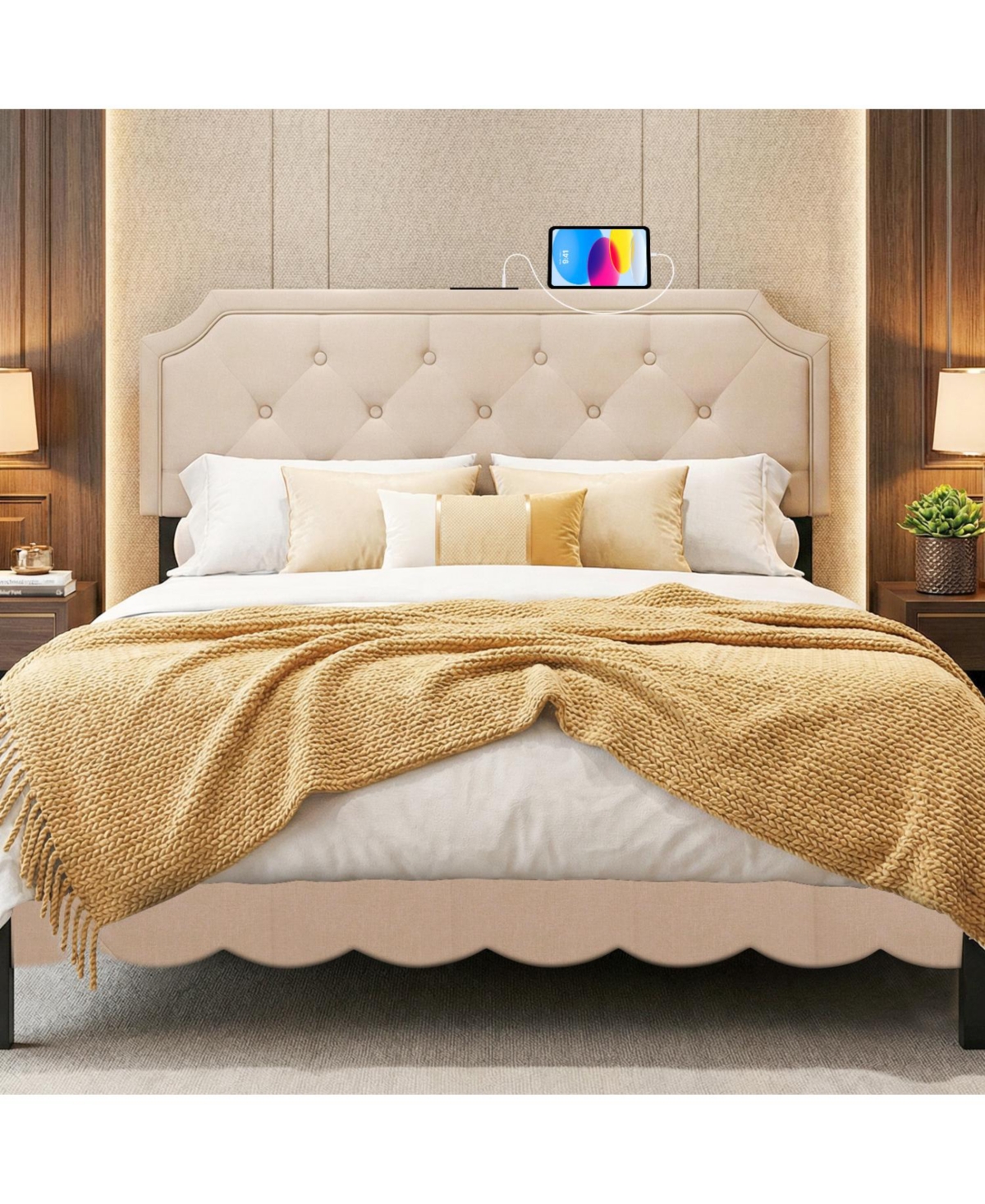 Click here for Slickblue Modern Tufted Headboard with Upholstered... prices