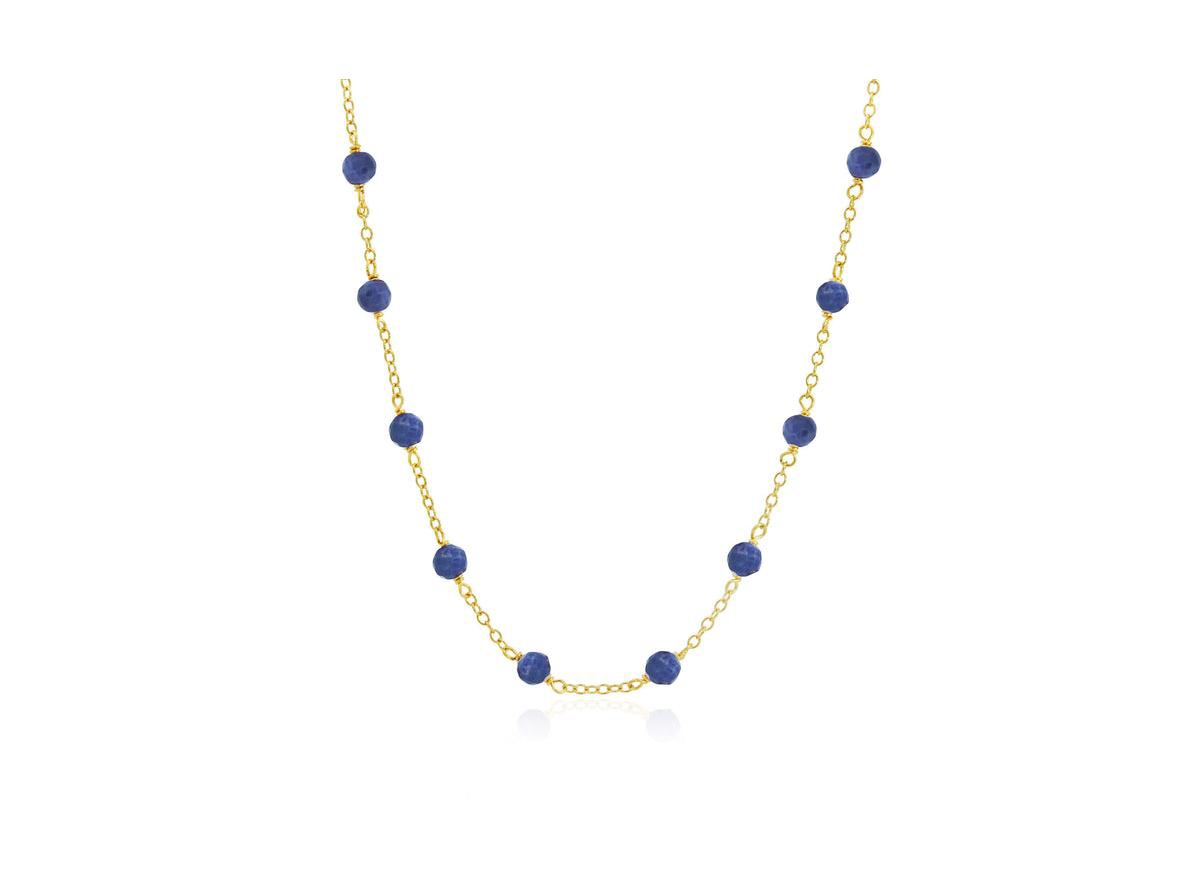 Click here for The Lovery Sapphire Bead Chain Necklace 14k Gold -... prices