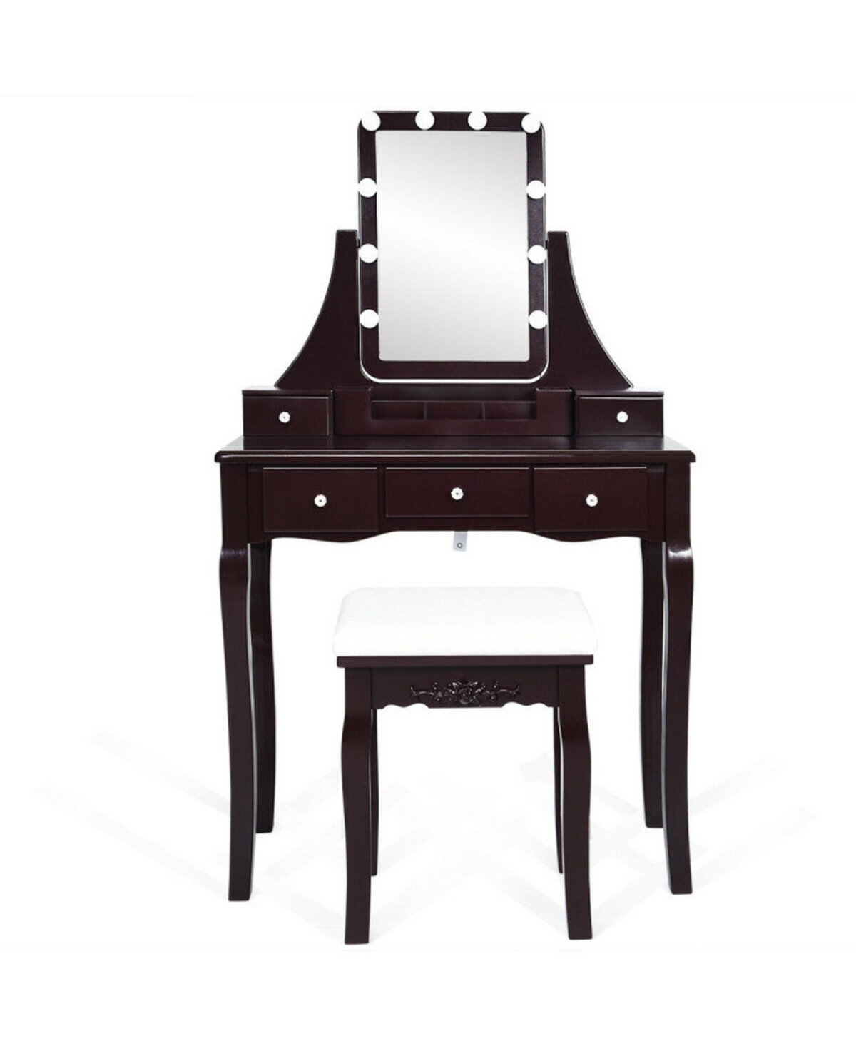 Click here for Gouun Five-Drawer Vanity Table with Adjustable Led... prices