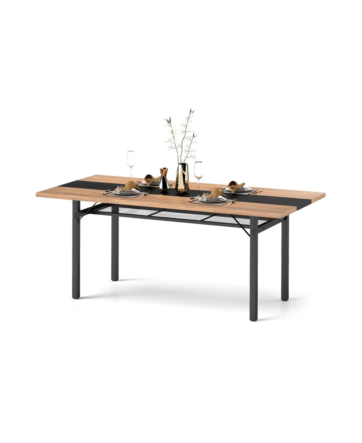 Click here for Slickblue 6 Foot Dining Table with Heavy Duty Meta... prices