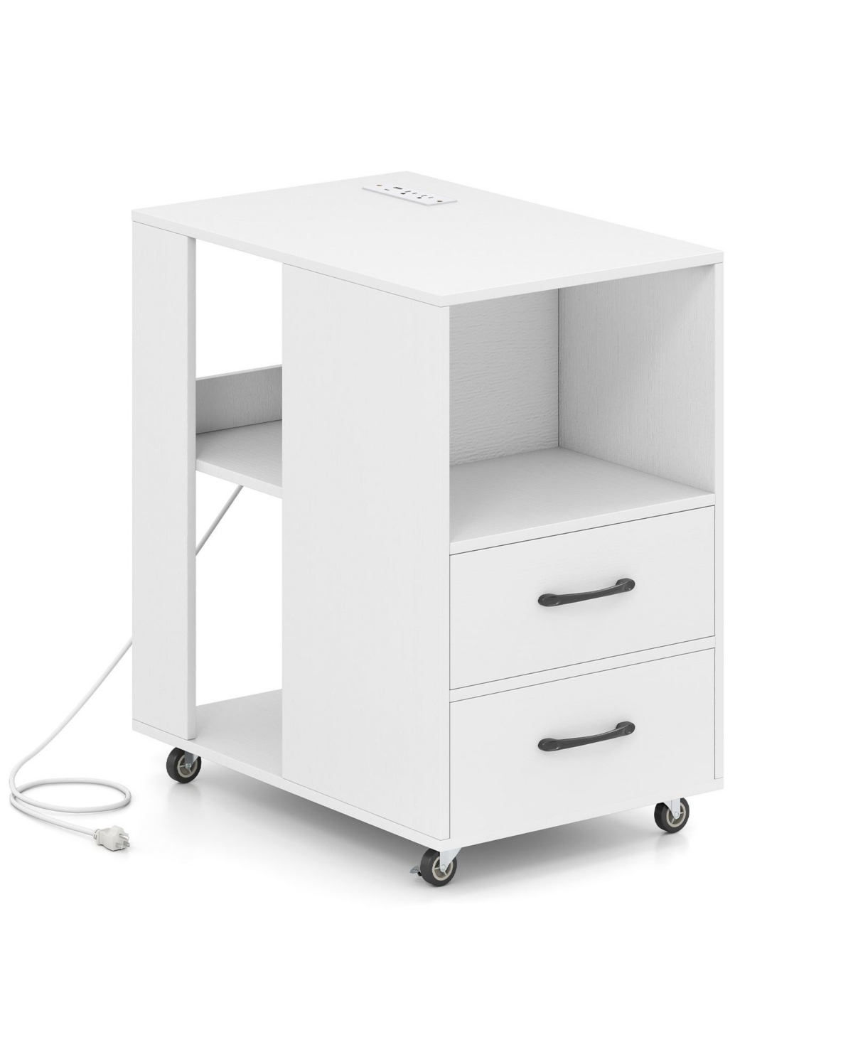 Click here for Slickblue Bedside Rolling End Table with Charging... prices