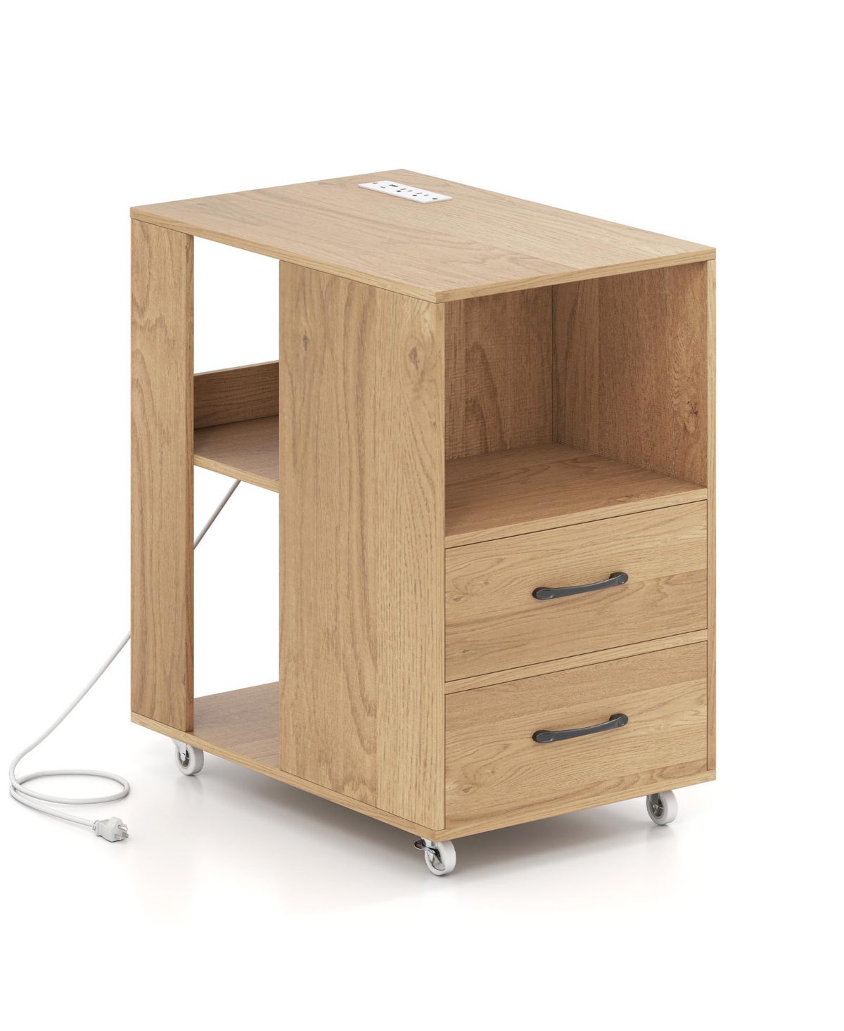 Click here for Slickblue Bedside Rolling End Table with Charging... prices
