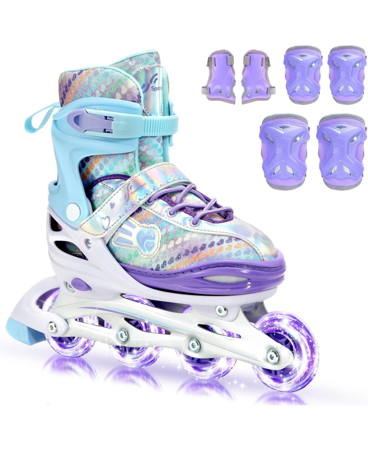 Click here for Sportneer Inline Skates 4 Size Adjustable Light Up... prices