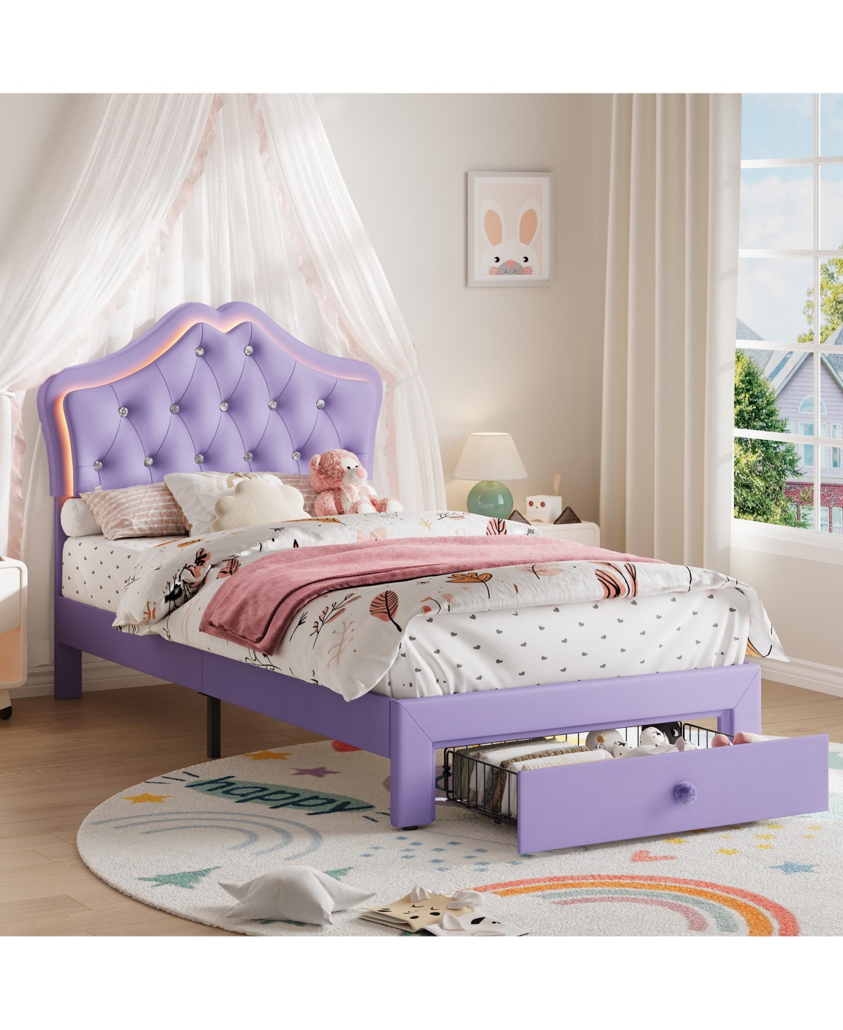 Click here for gaomon Upholstered Platform Bed Frame with Led Lig... prices
