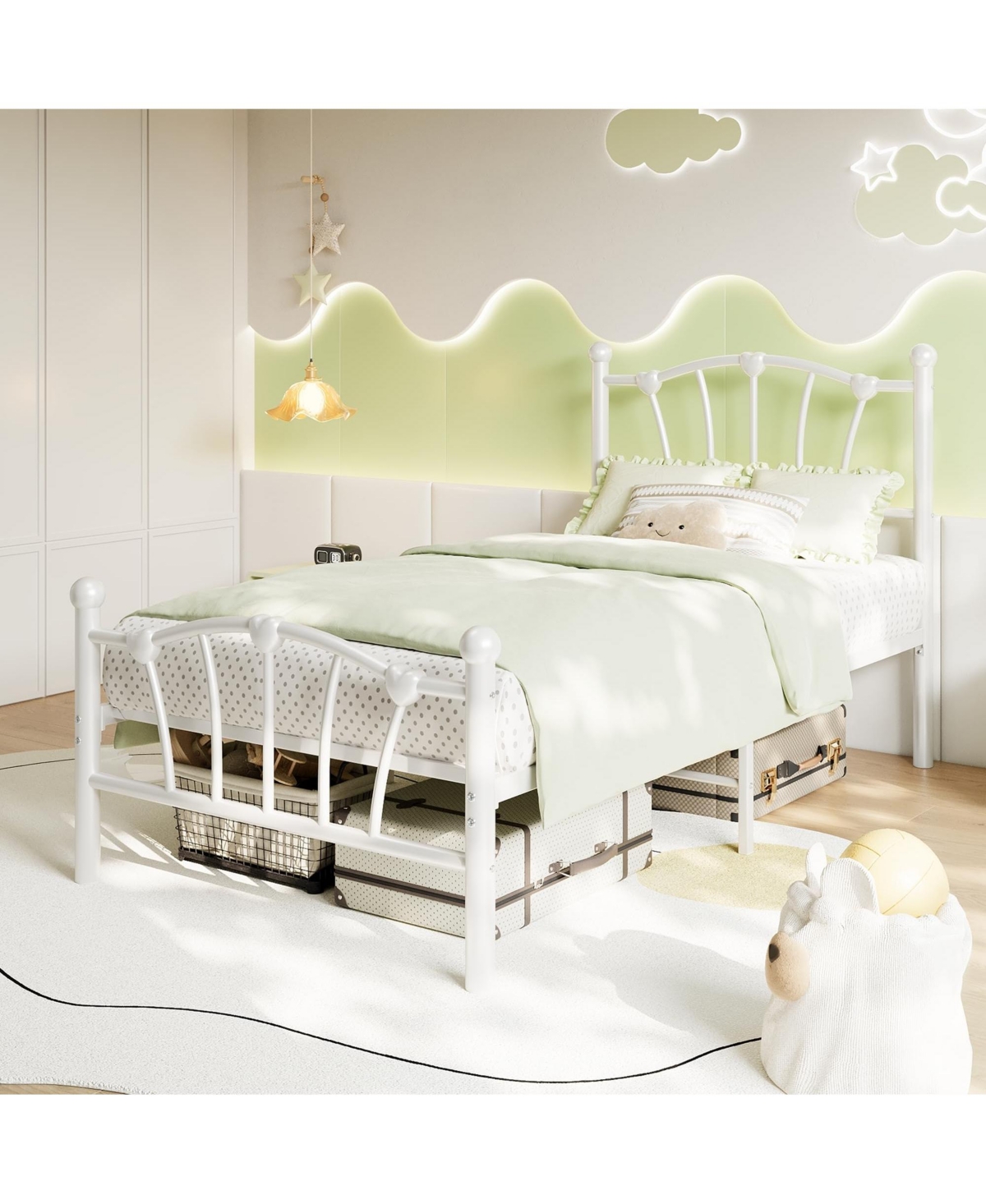 Click here for Homfan Heart-Shaped Metal Platform Bed Frame with... prices