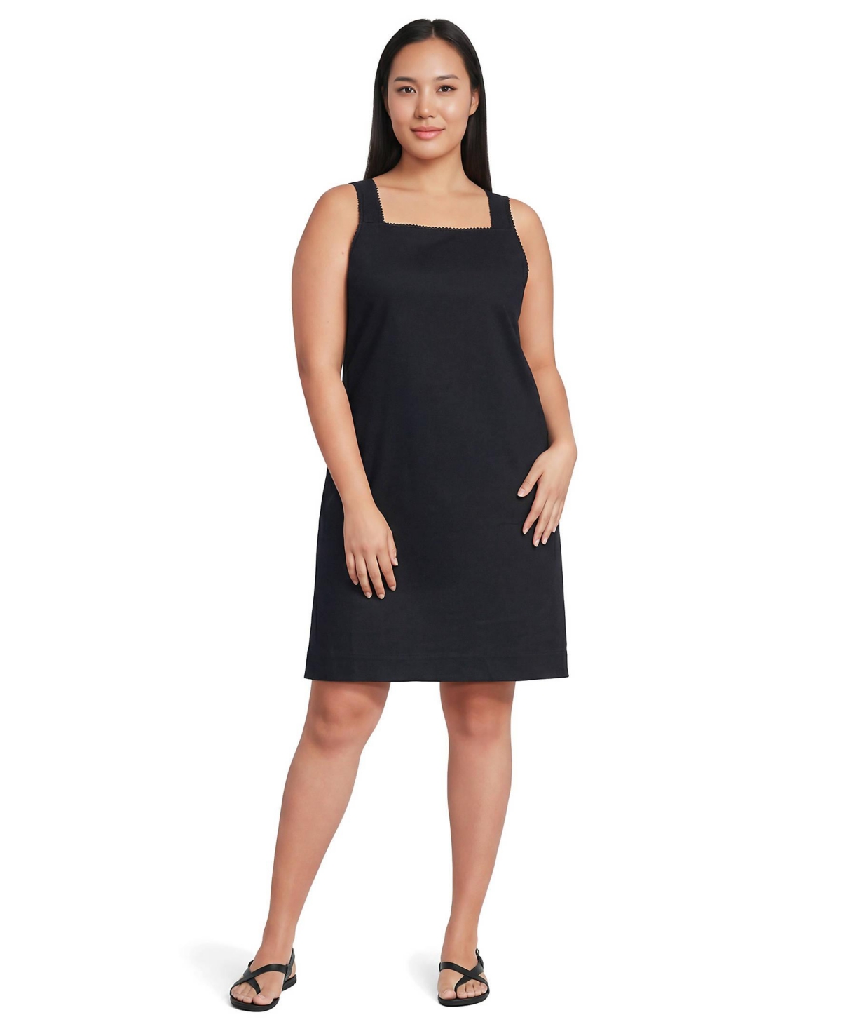 Click here for Lands End Plus Size Linen Shift Above the Knee Dre... prices