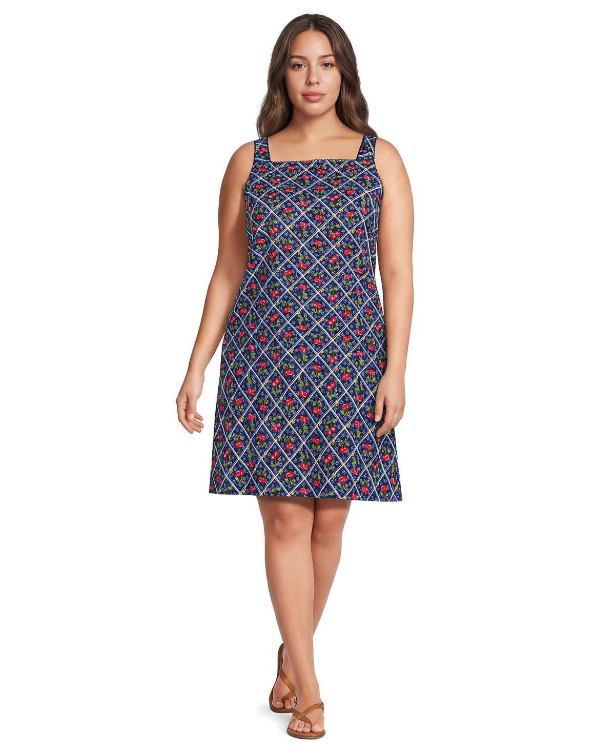 Click here for Lands End Plus Size Linen Shift Above the Knee Dre... prices