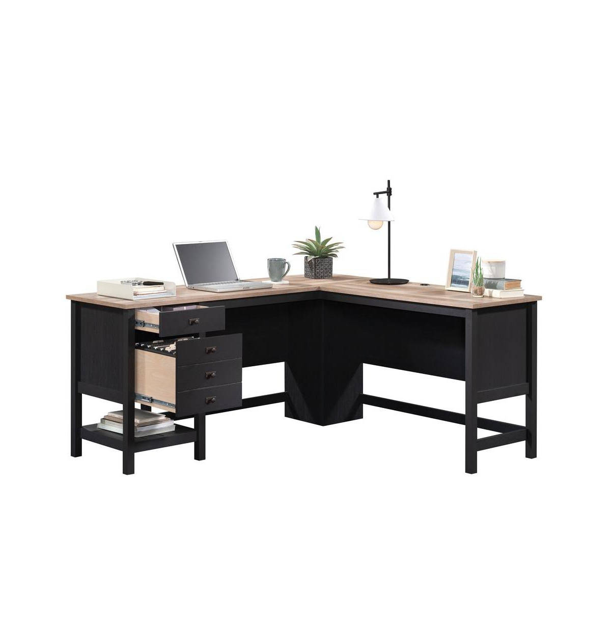 Click here for Sauder Cottage Road L Desk Oak finish - Raven oak prices