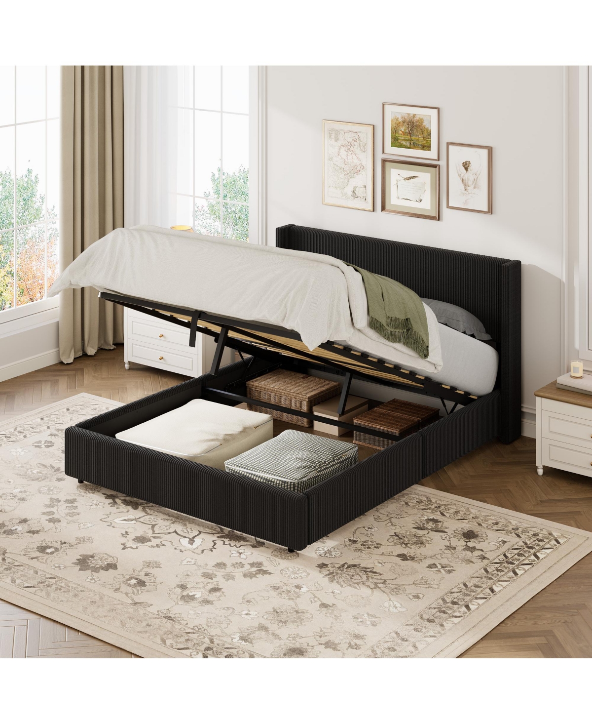 Click here for gaomon Lift Up Storage Bed Frame â Corduroy Upho... prices