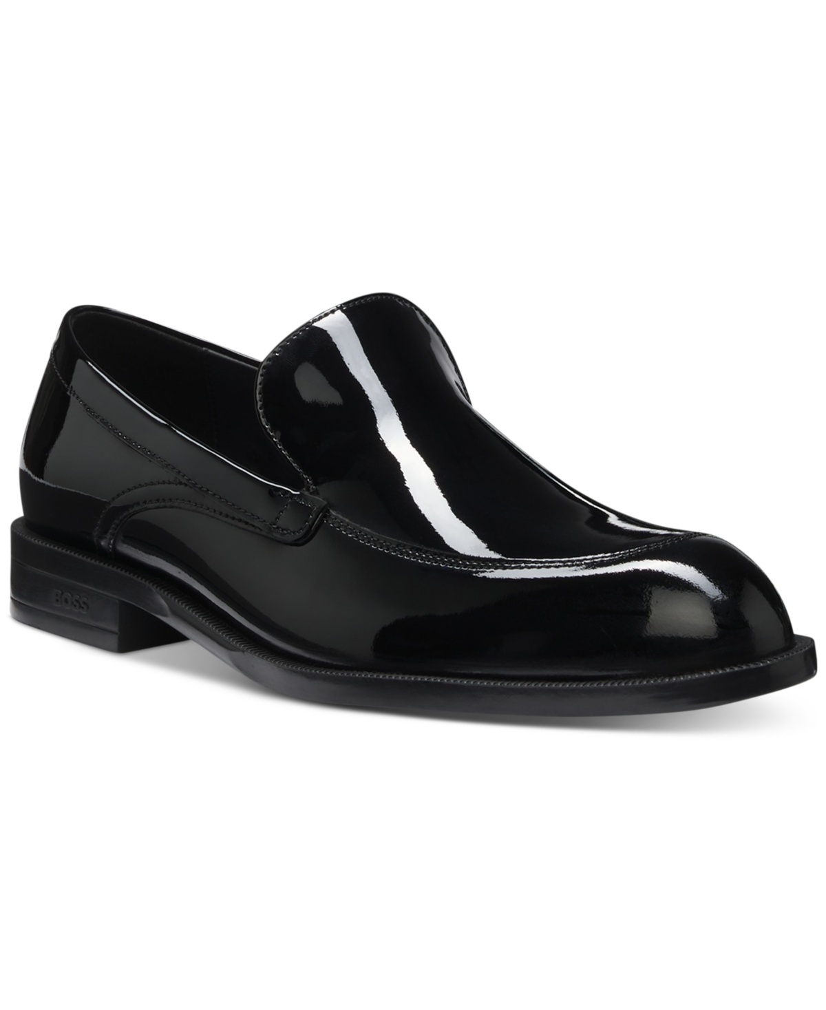 Click here for Boss Mens Patent Slip-on Loafers - Black prices