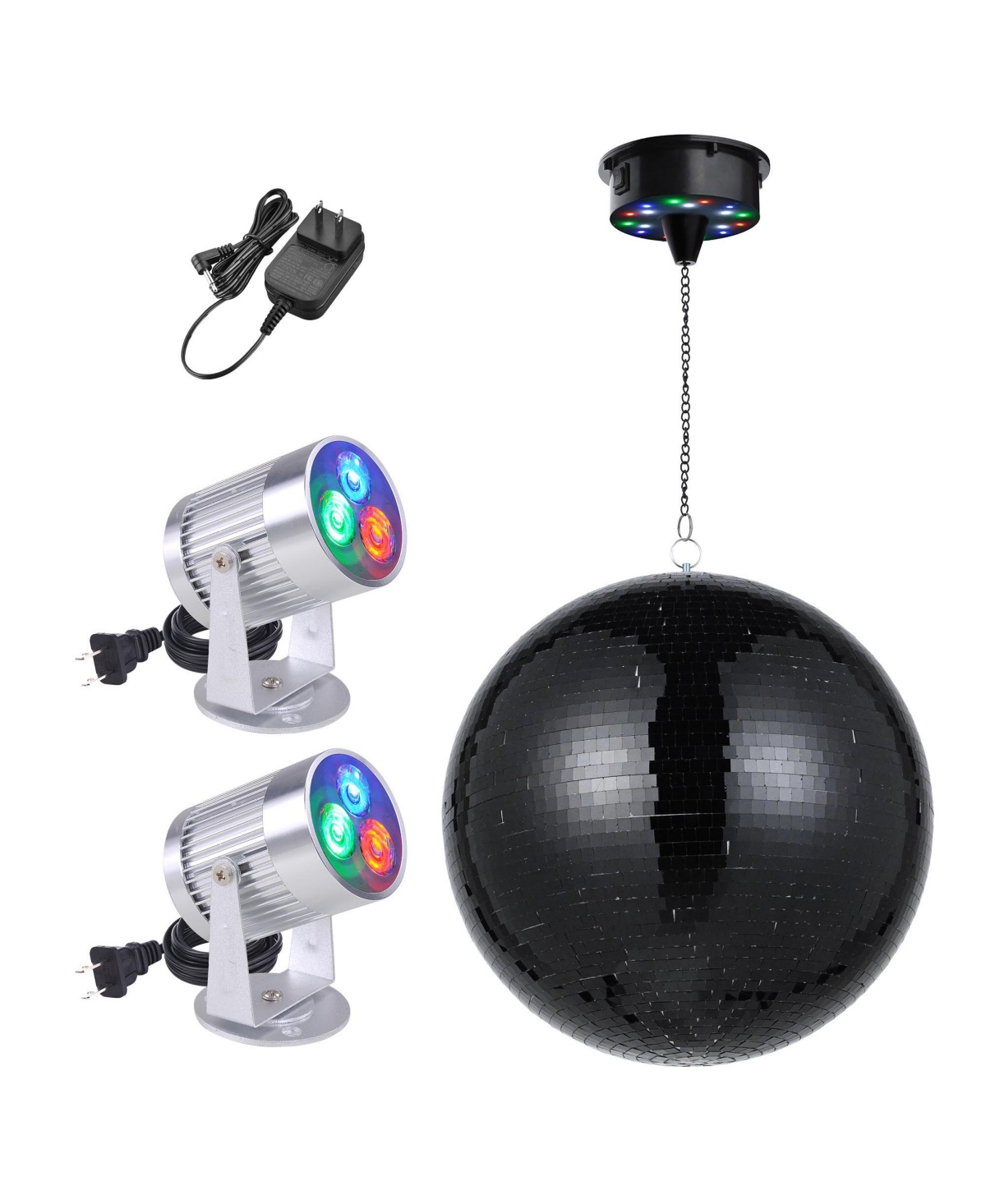 Click here for Yescom 16 Disco Mirror Ball 2 Rgb Spotlights Rotat... prices
