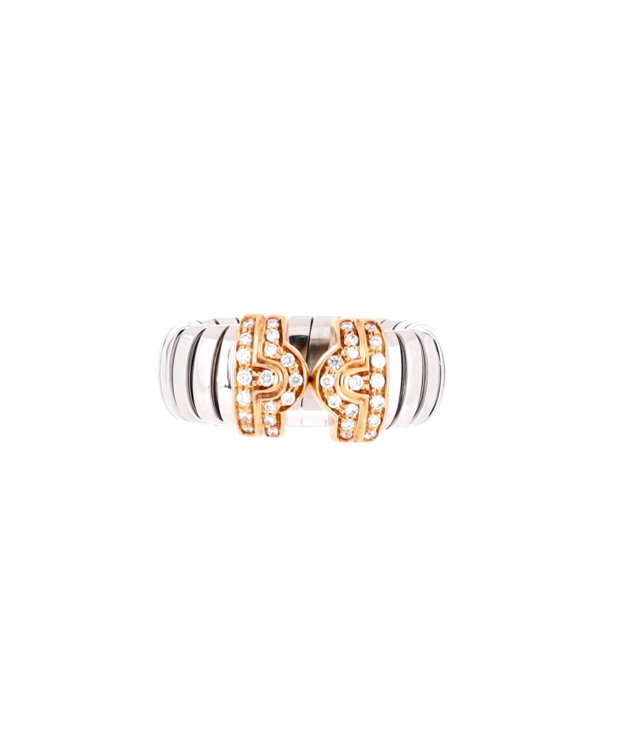 Click here for Pre-Owned Bvlgari Tubogas Parentesi Ring - 18k yel... prices