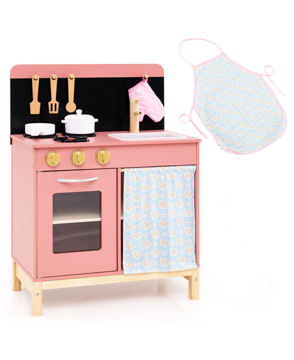 Click here for Slickblue Kids Wooden Pink Kitchen Playset with Do... prices