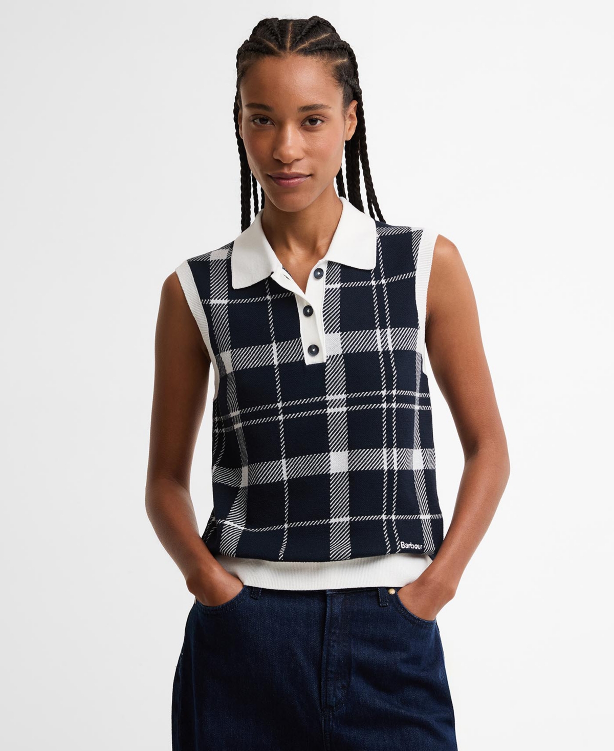 Click here for barbour allerdale knitted vest - Multi Check prices