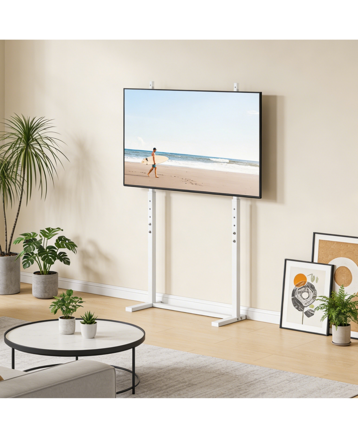 Click here for Unho No Drill Tv Stand  3-Level Height Adjustable... prices