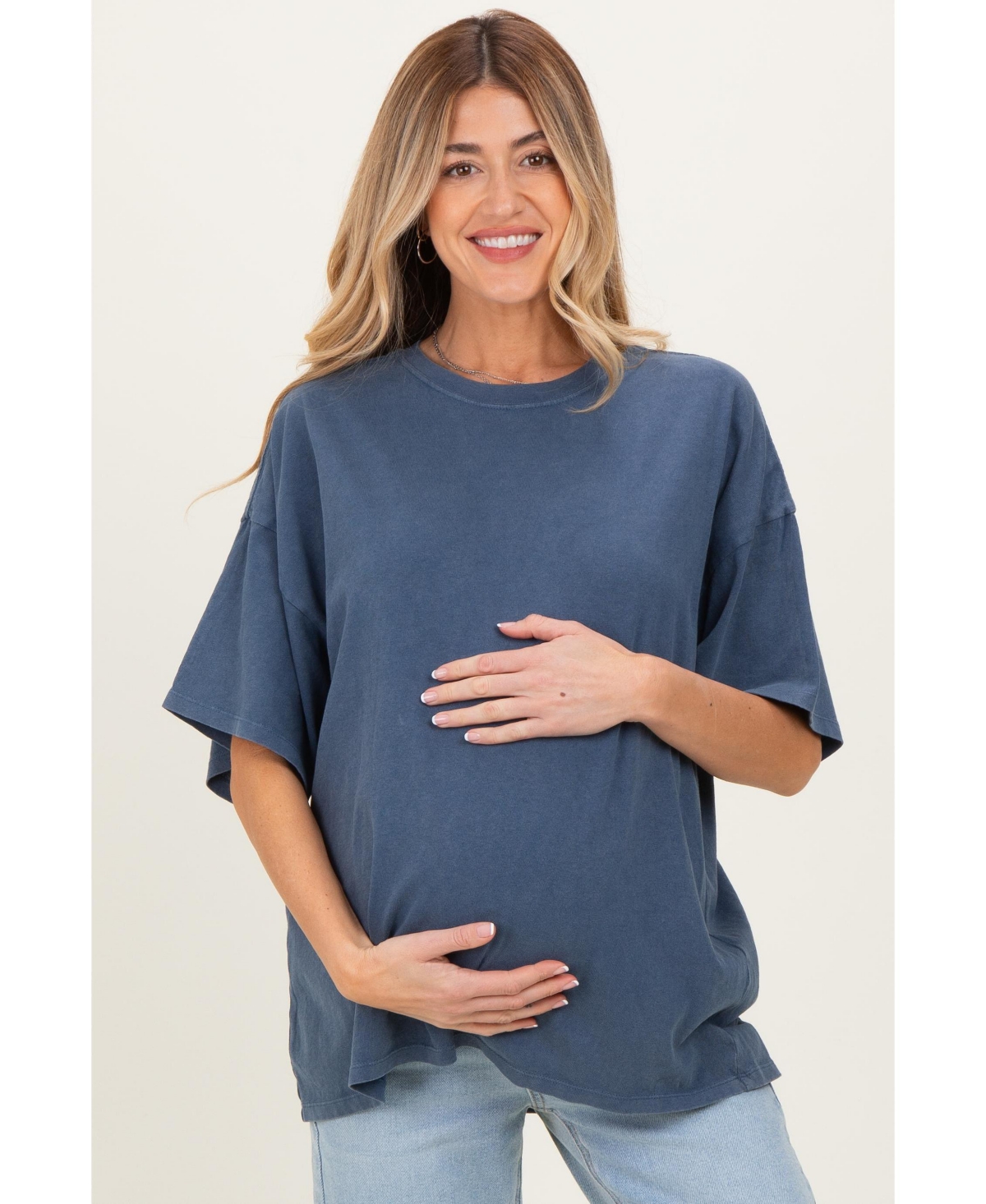 Click here for Pinkblush Maternity Light Navy Oversized Mineral W... prices