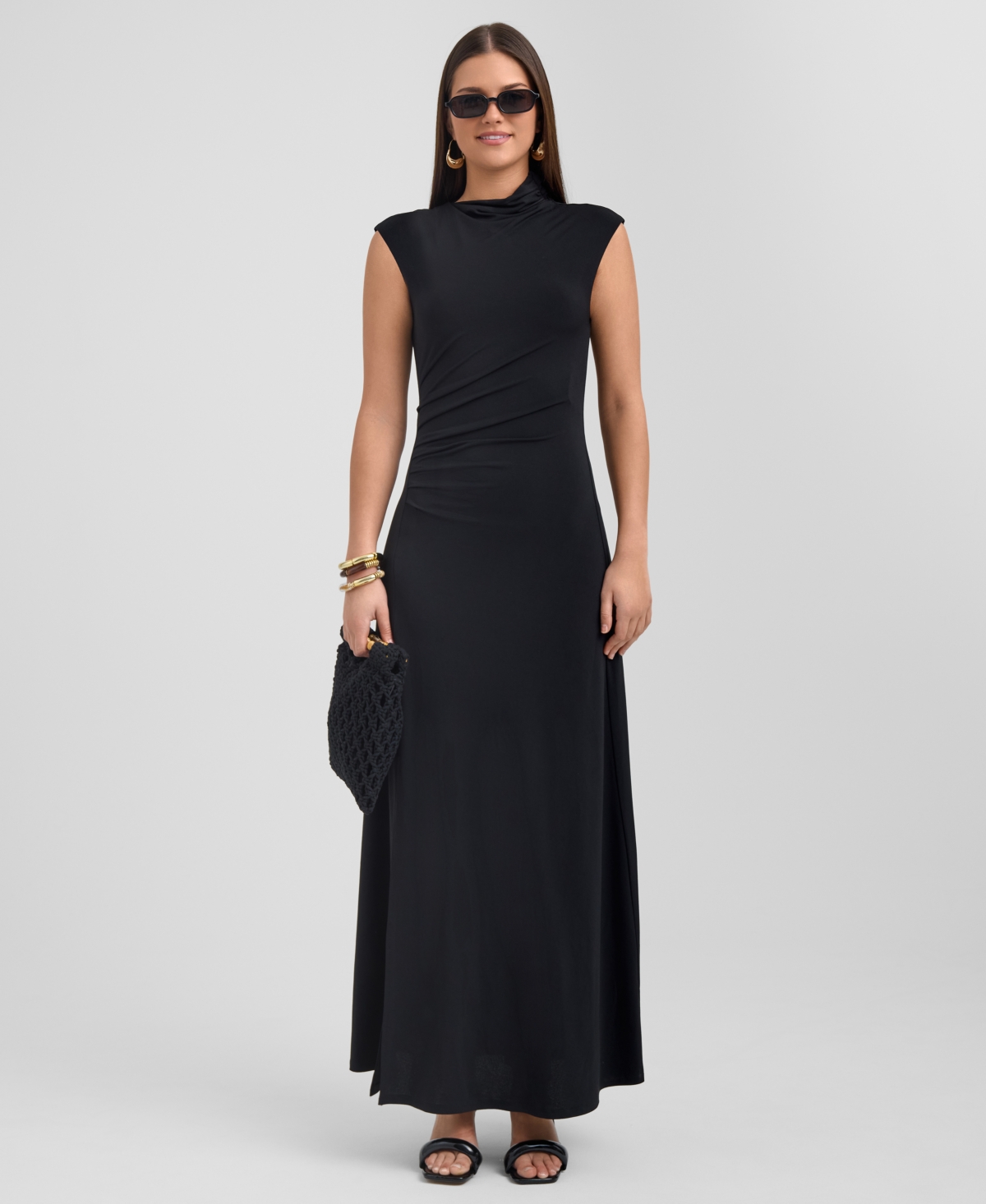 Click here for Rachel Rachel Roy Womens Mock Neck Midi Dress - Bl... prices