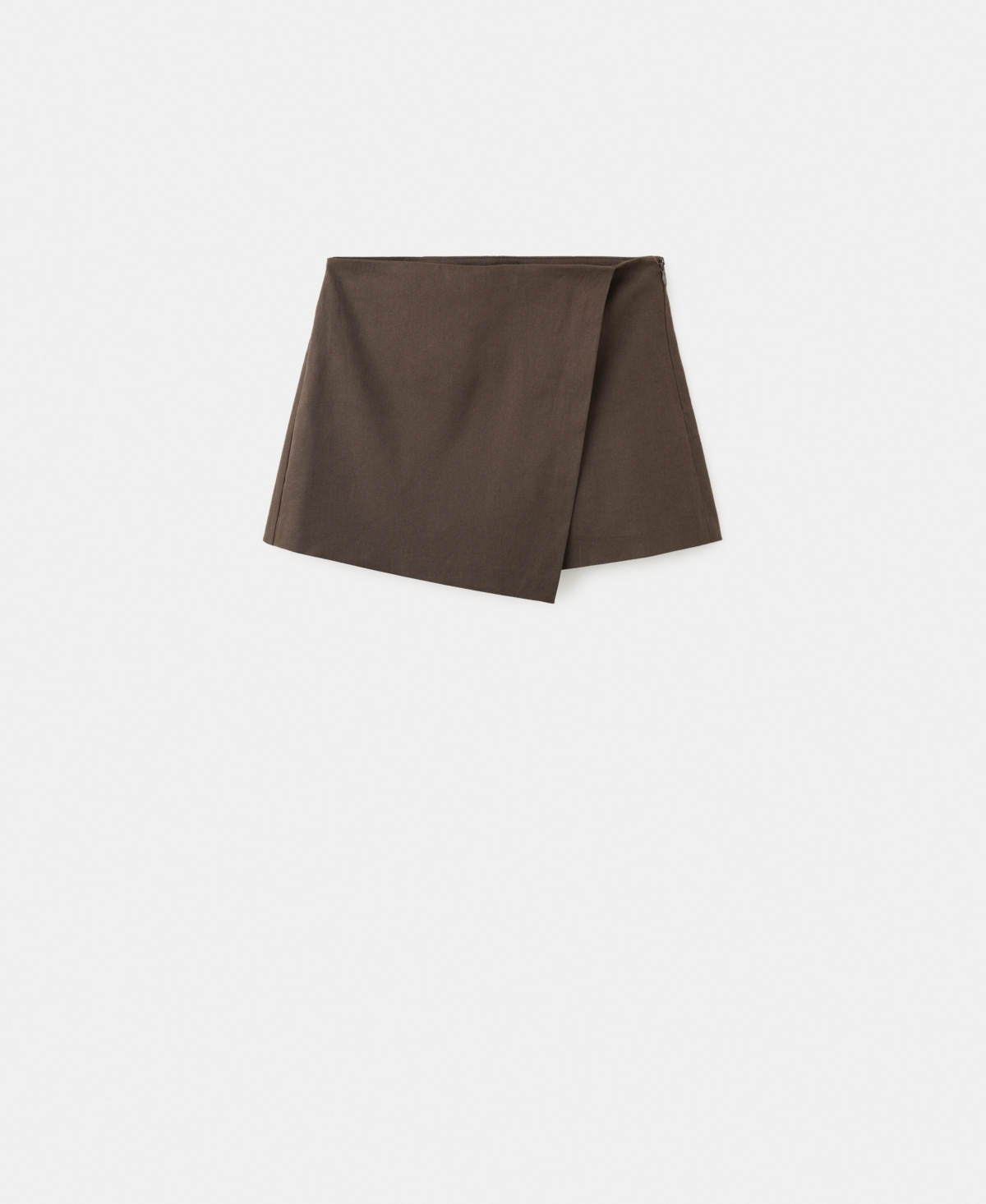 Click here for Mango Womens Linen And Cotton Blend Skort - Chocol... prices