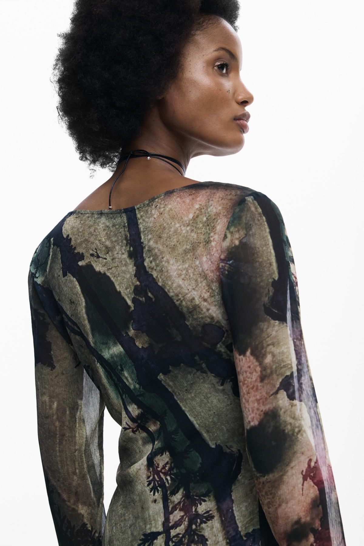 Click here for Desigual Womens Abstract midi dress - Black prices