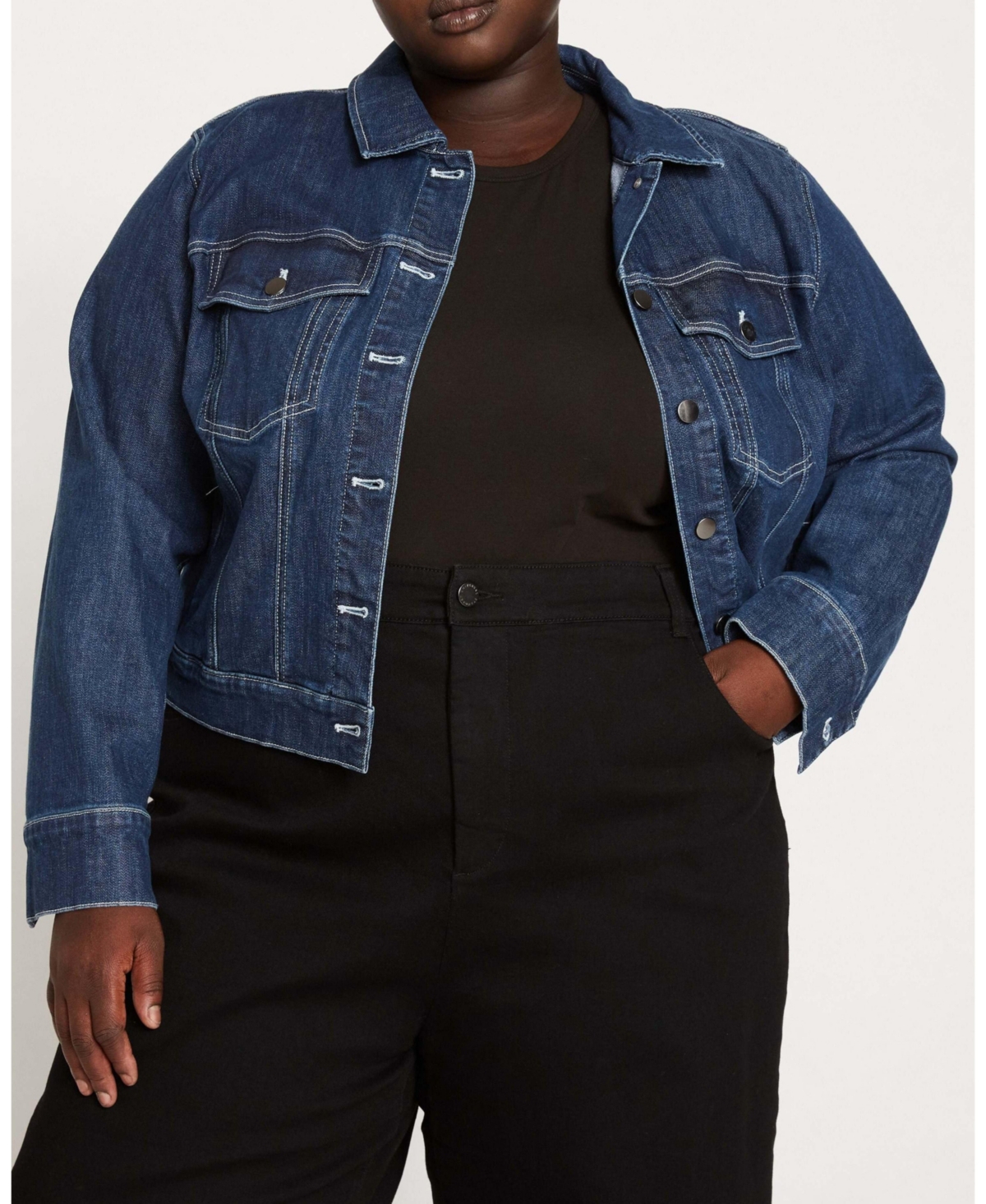 Click here for Universal Standard Plus Size Kelsey Denim Jacket -... prices