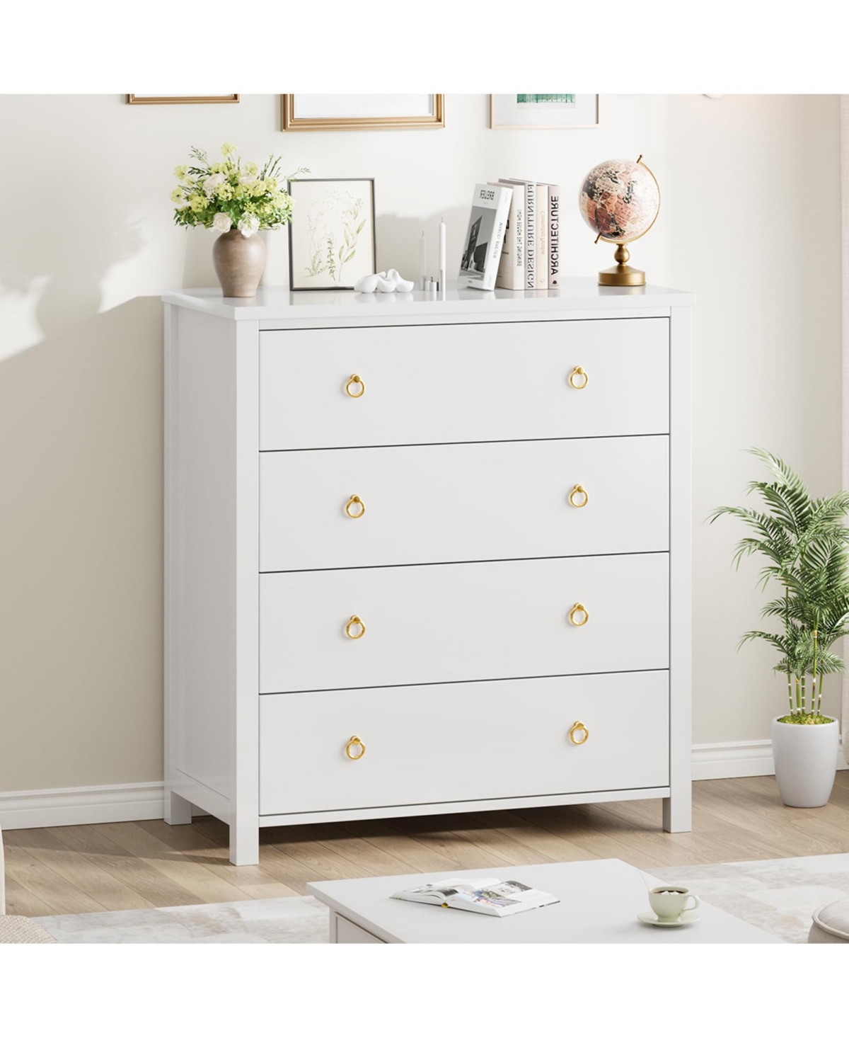 Click here for gaomon 4 Drawer Modern Dresser Tall Wooden Storage... prices