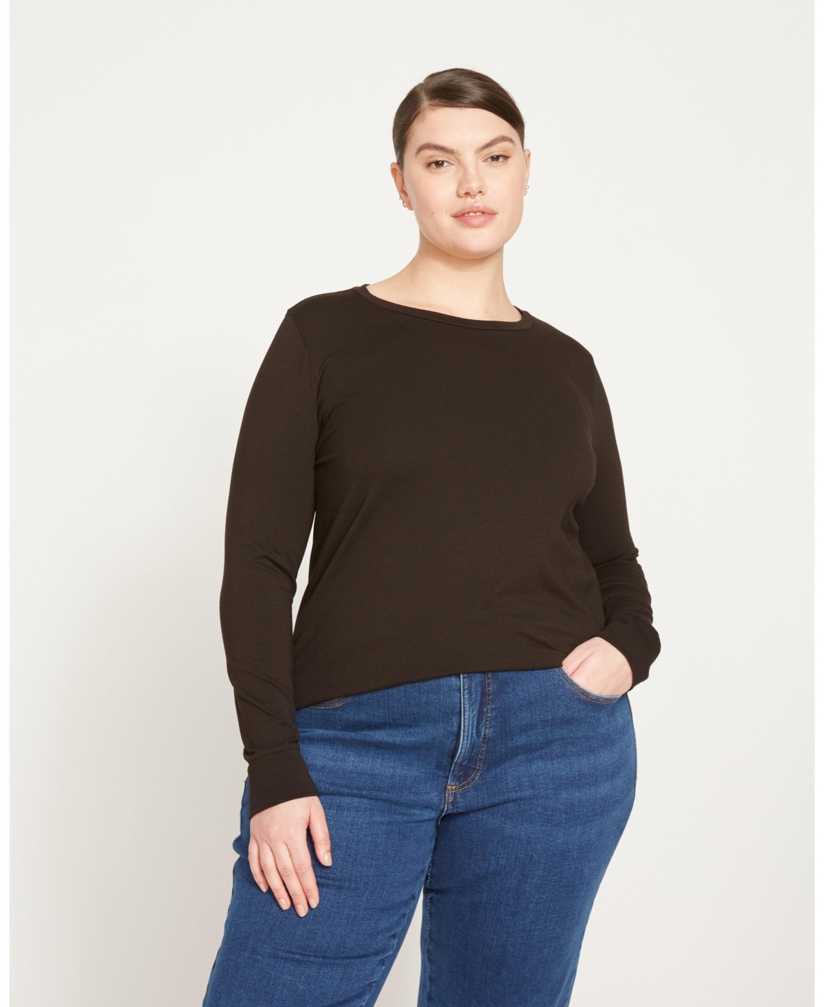 Click here for Universal Standard Womens Plus Size Long Sleeve Te... prices