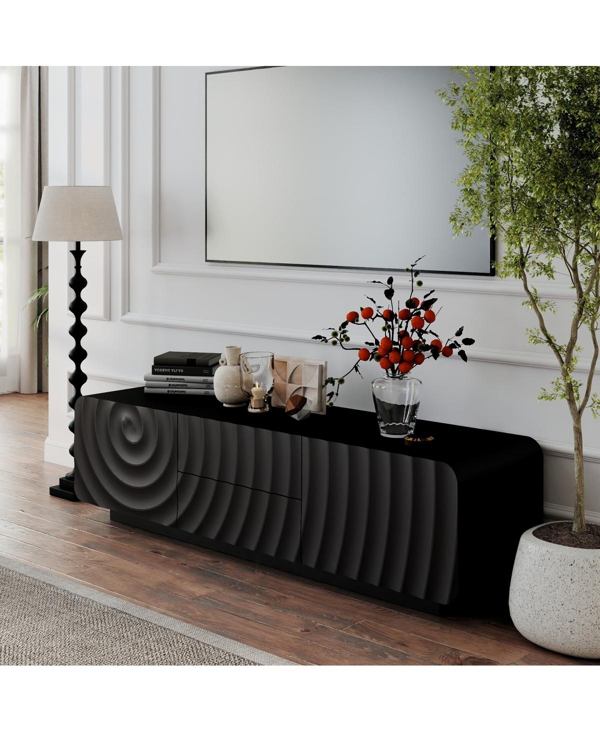 Click here for Streamdale Furniture Tv Console with Spiral Wave D... prices