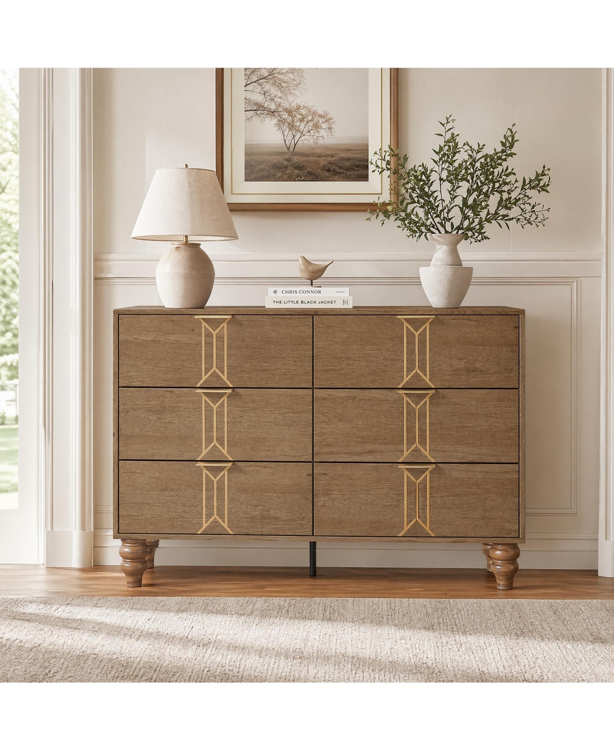 Click here for homfan 6 Drawers Dresser  Modern Wooden Tall Dress... prices