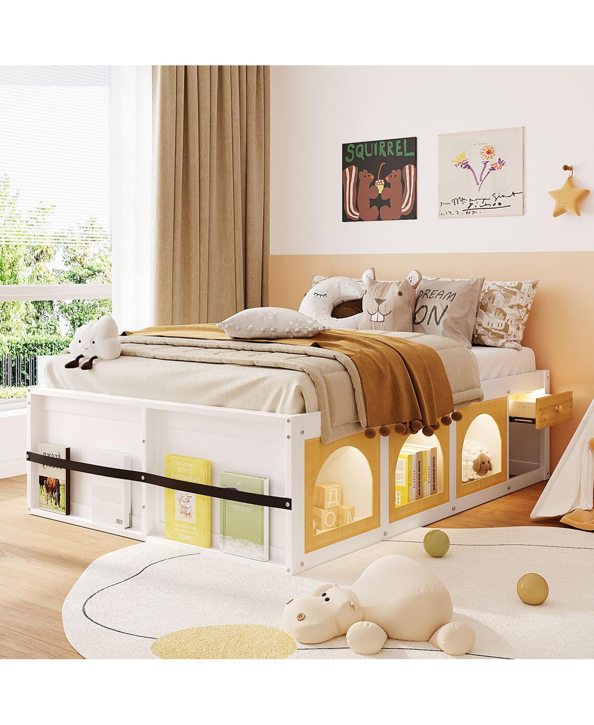 Click here for Streamdale Furniture Wooden Platform Bed with Book... prices