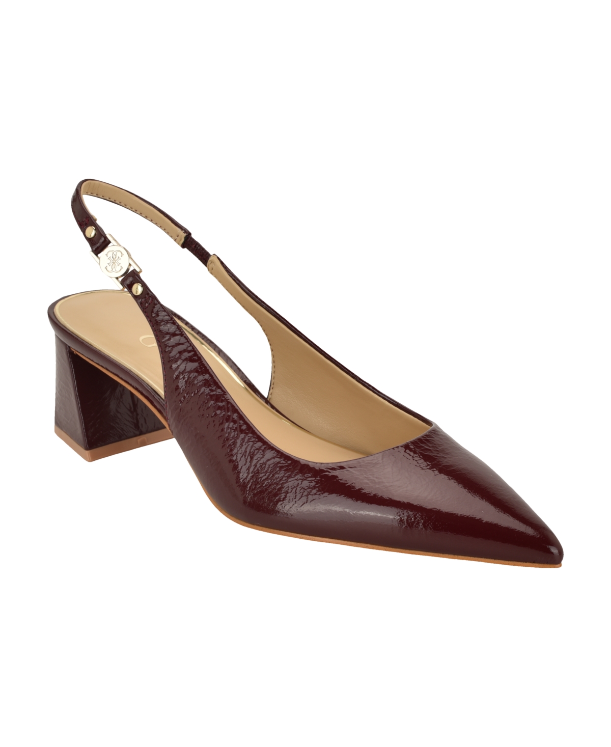 Click here for Guess Womens Sinya Leather Block Heel Slingback Pu... prices
