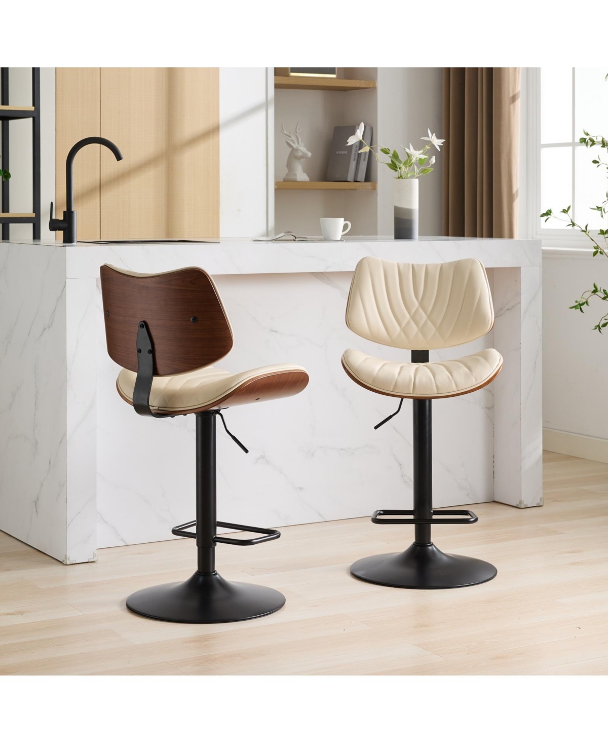 Click here for Clihome Walnut Bentwood Bar Stools Mid Century Mod... prices
