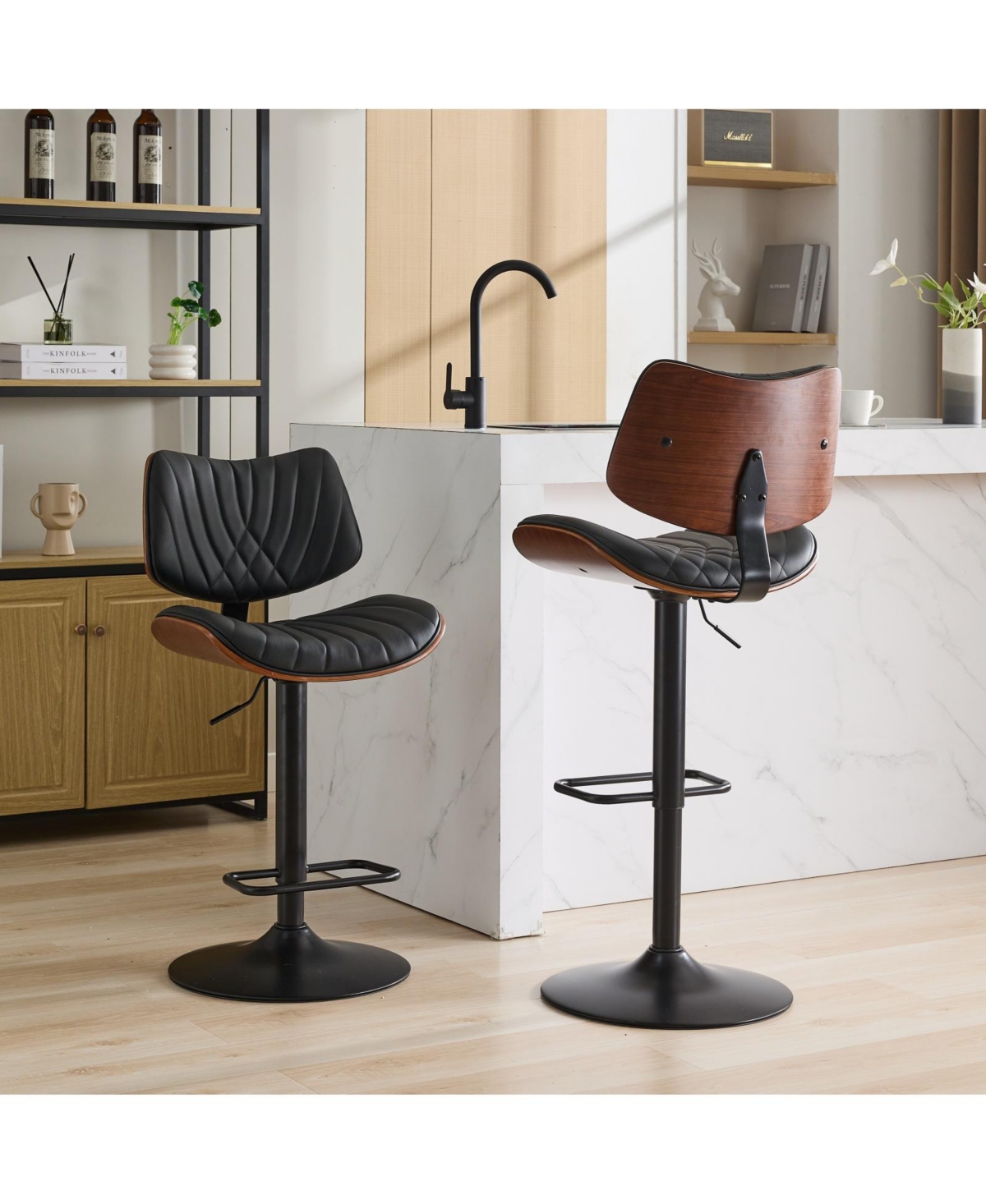 Click here for Clihome Walnut Bentwood Bar Stools Mid Century Mod... prices