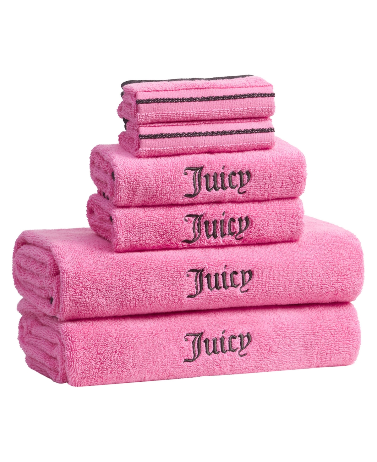 Click here for Juicy Couture Neon Border Cotton 6-Pc. Bath Towel... prices