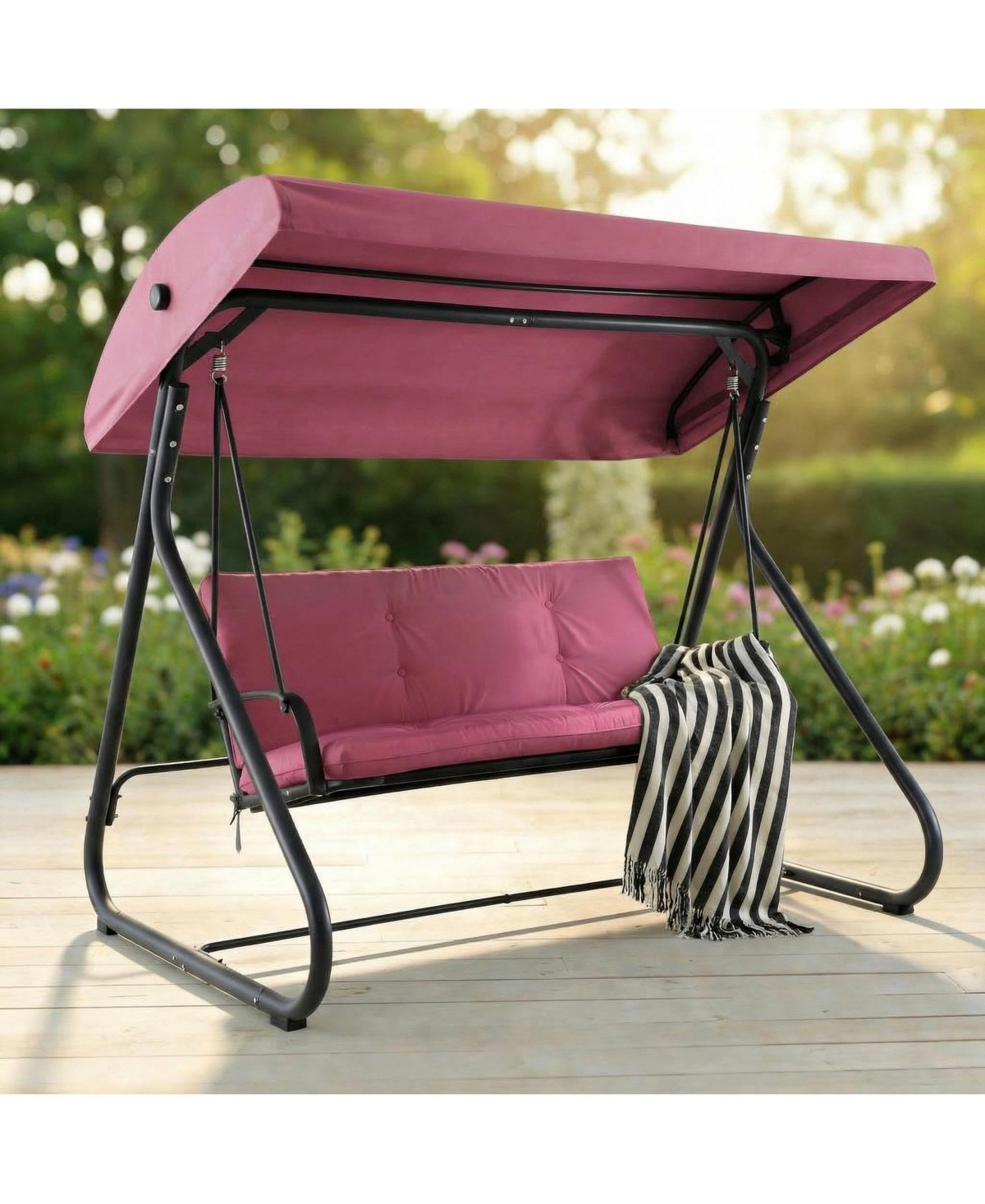 Click here for Homfan 3-Seat Outdoor Convertible Swing with Adjus... prices