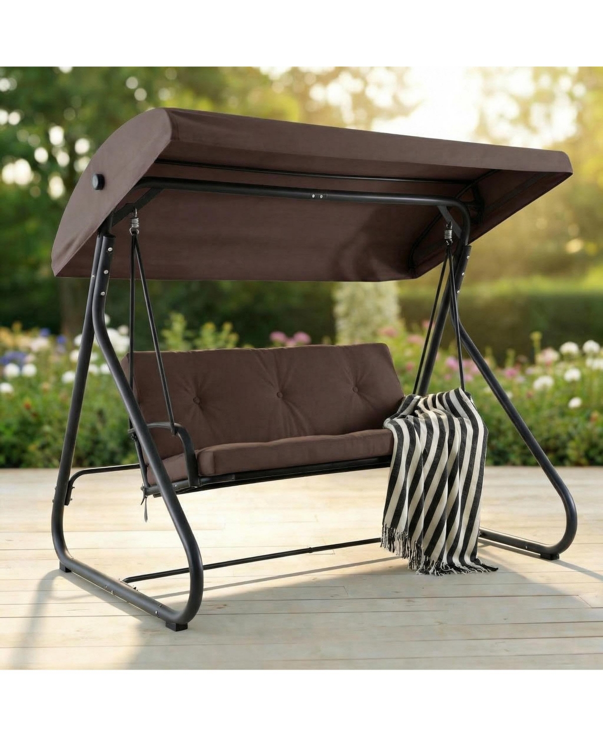 Click here for Homfan 3-Seat Outdoor Convertible Swing with Adjus... prices