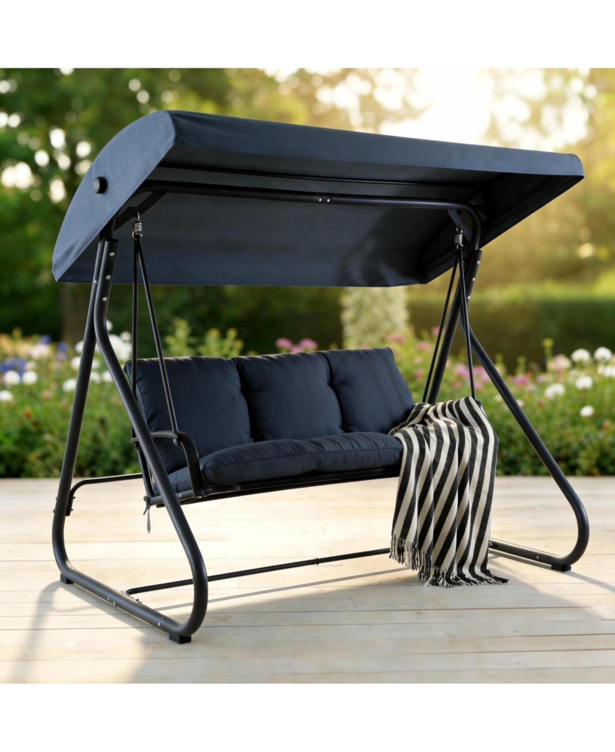 Click here for Homfan 3-Seat Outdoor Convertible Swing with Adjus... prices