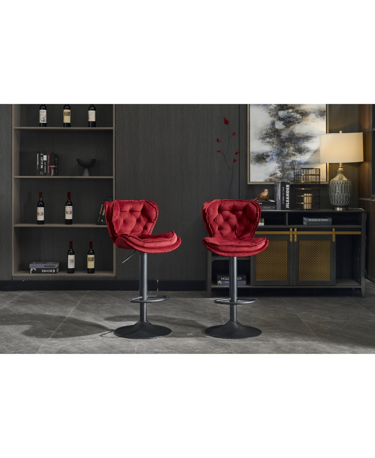 Click here for flynama Velvet Adjustable Swivel Bar Stools Set of... prices