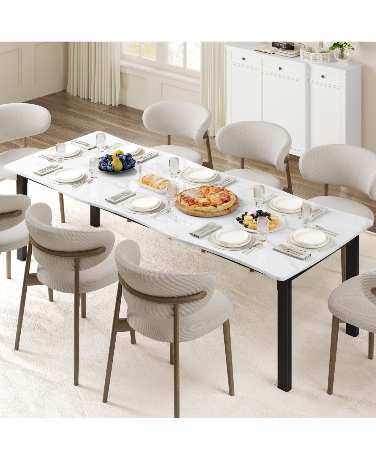Click here for homfan Rectangular Dining Table for 6-8  Kitchen a... prices