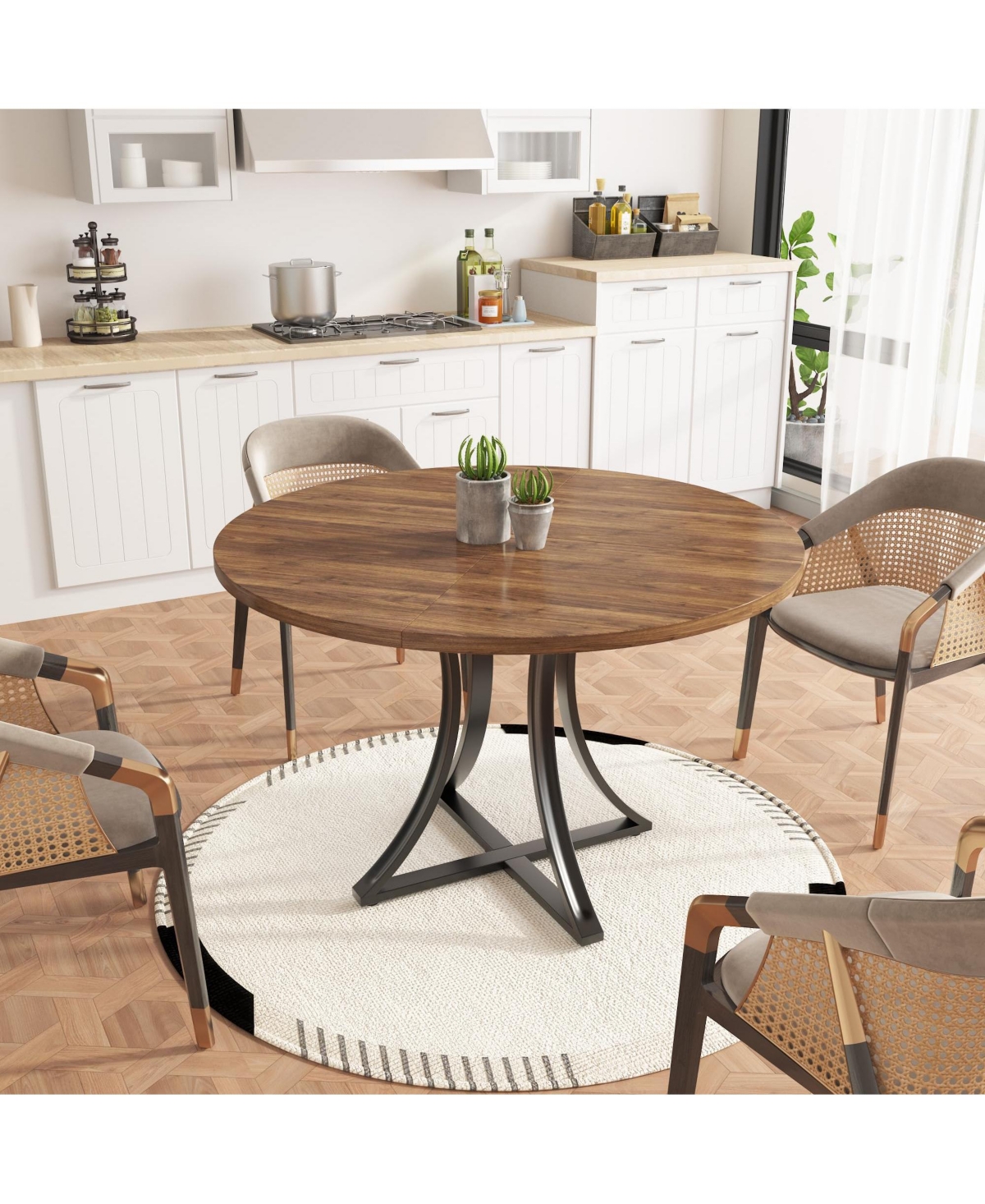 Click here for homfan 40 In Round Dining Table for 4  Modern Farm... prices