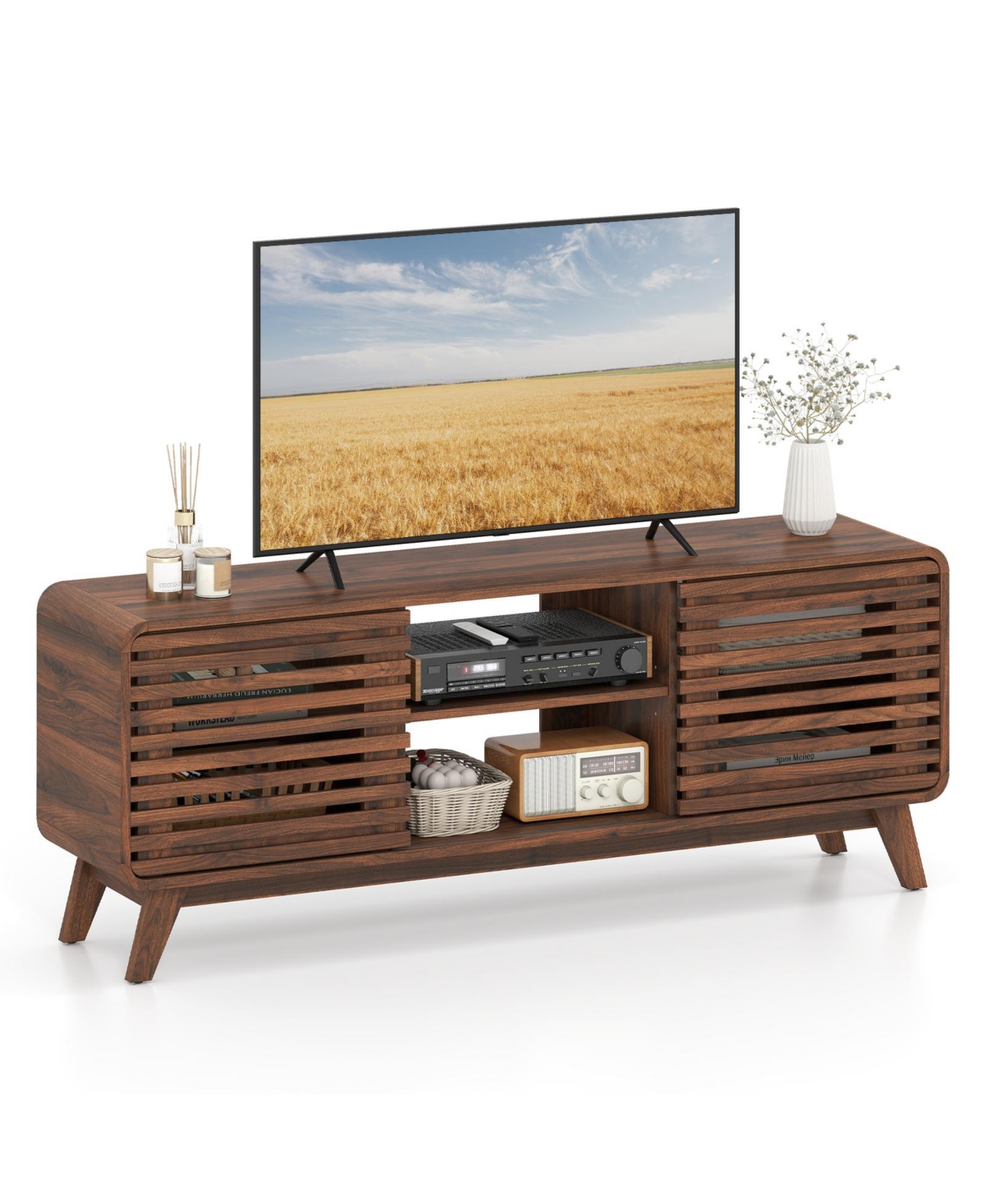 Click here for Gymax Tv Stand Mid Century Modern Entertainment Ce... prices